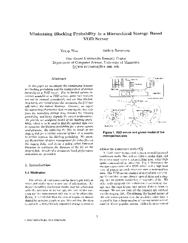 (PDF) Minimizing Blocking Probability in a Hierarchical Storage Based VOD Server | Jaideep ...