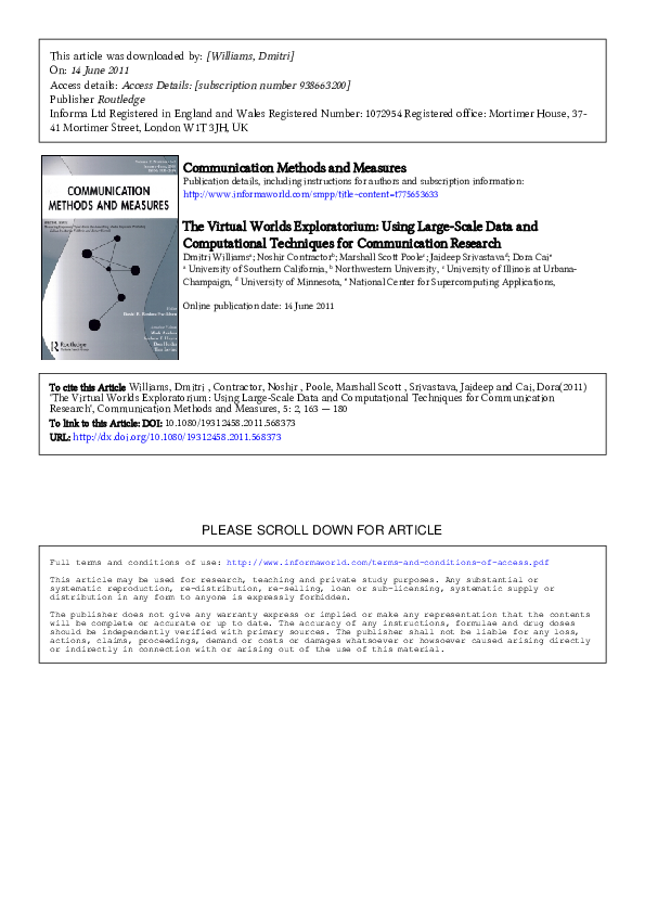 (PDF) The Virtual Worlds Exploratorium: Using Large-Scale Data and Computational Techniques for ...
