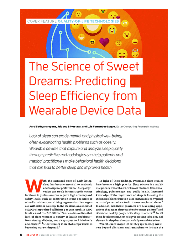 (PDF) The Science of Sweet Dreams: Predicting Sleep Efficiency from Wearable Device Data