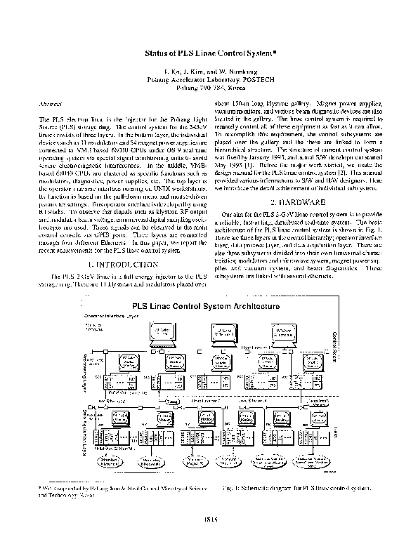 (PDF) Status of PLS Linac Control System | i Ko - Academia.edu