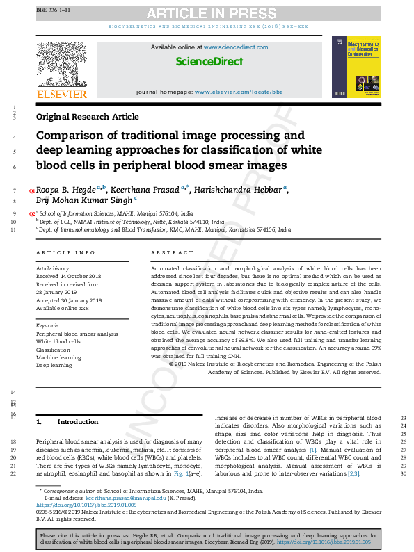 (PDF) Comparison of traditional image processing and deep learning approaches for classification ...
