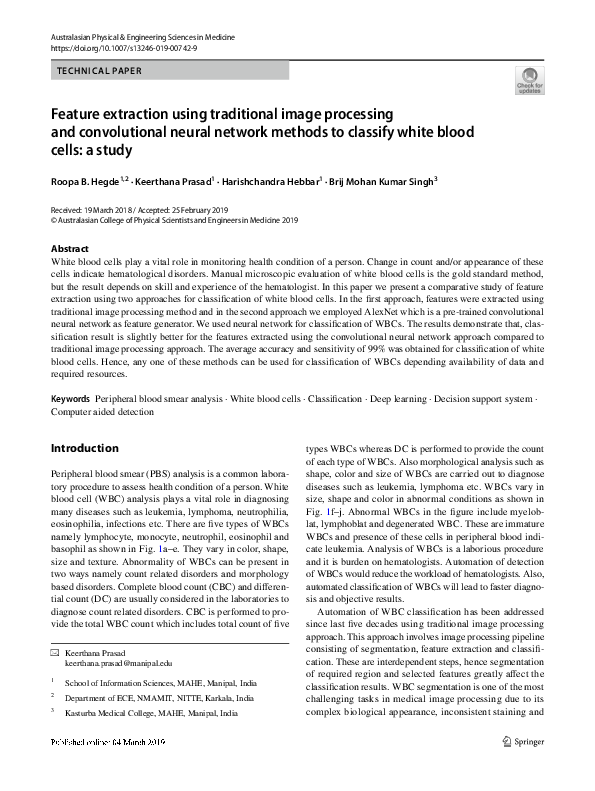 Pdf Feature Extraction Using Traditional Image Processing And Convolutional Neural Network