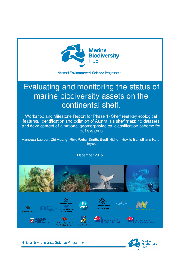(PDF) Workshop and Milestone Report for Phase 1- Shelf reef key ...