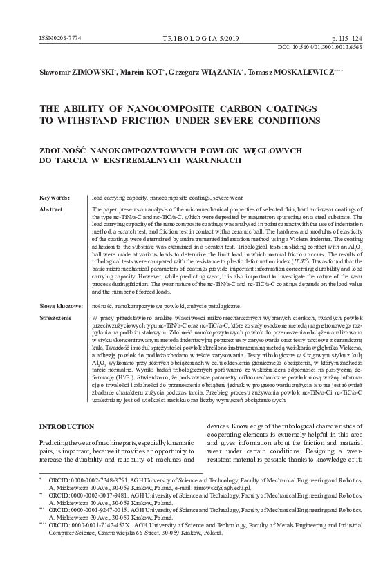 (PDF) The Ability of Nanocomposite Carbon Coatings to Withstand ...
