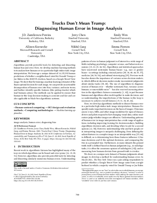 (PDF) Trucks Don’t Mean Trump: Diagnosing Human Error in Image Analysis