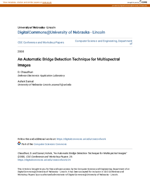 (PDF) An Automatic Bridge Detection Technique for Multispectral Images