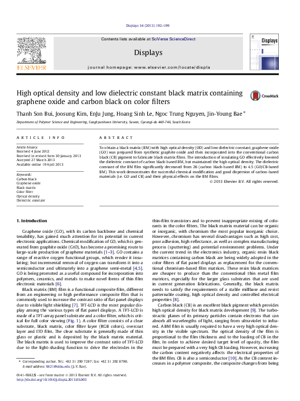 (PDF) High optical density and low dielectric constant black matrix ...