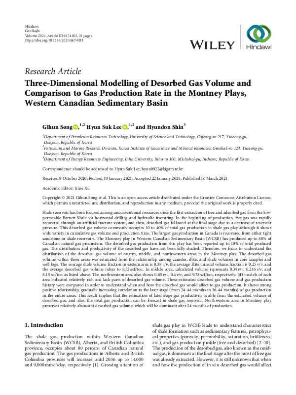(PDF) Three-Dimensional Modelling of Desorbed Gas Volume and Comparison ...