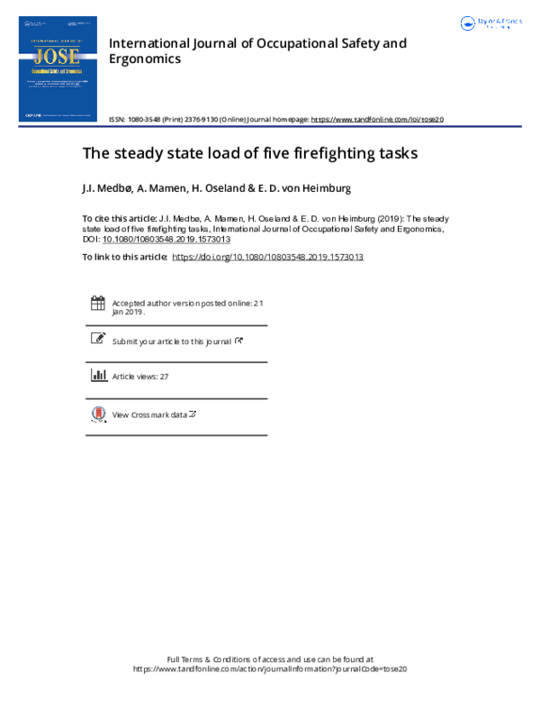 (PDF) The steady-state load of five firefighting tasks