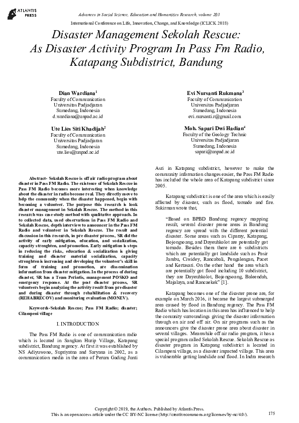 (PDF) Disaster Management Sekolah Rescue: As Disaster Activity Program ...