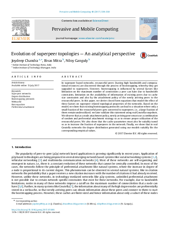 (PDF) Evolution of superpeer topologies — An analytical perspective ...
