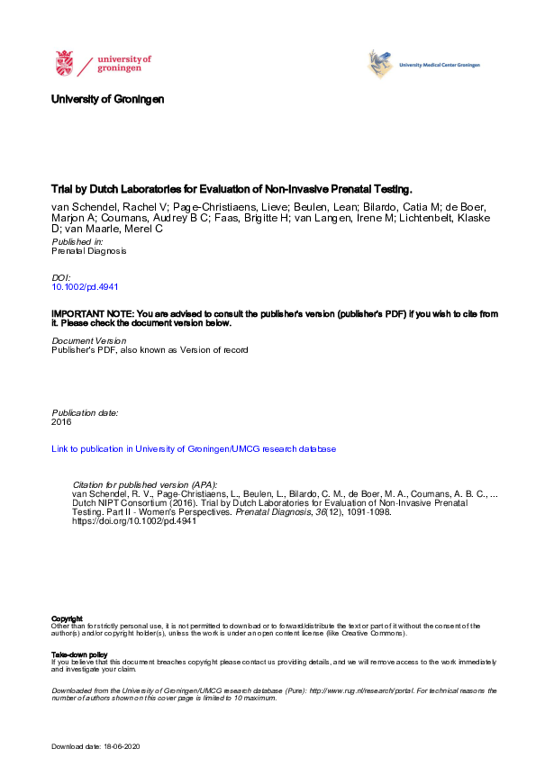 (PDF) Trial by Dutch Laboratories for Evaluation of Non-Invasive ...