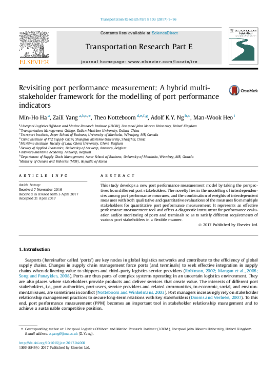 Pdf Revisiting Port Performance Measurement A Hybrid Multi Stakeholder Framework For The