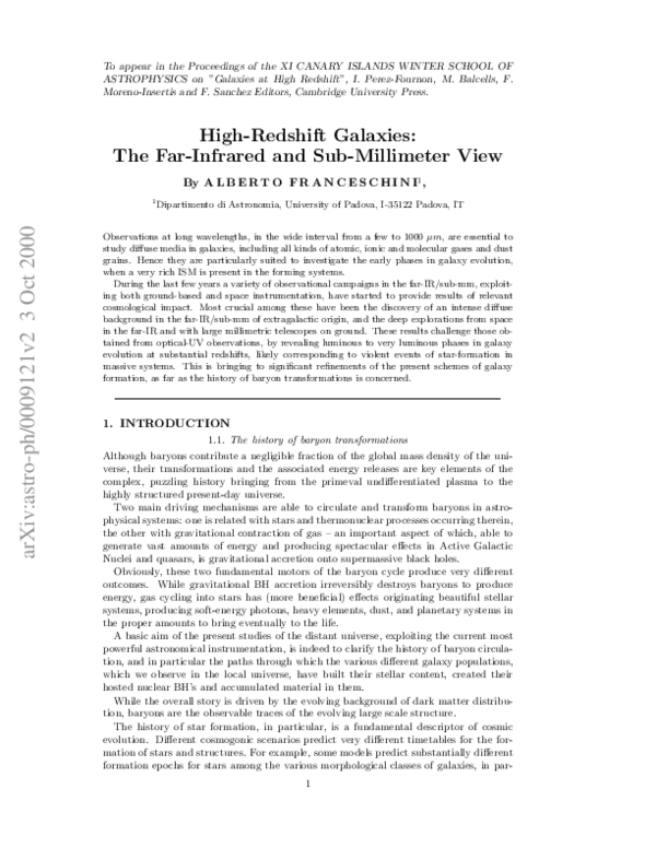 (PDF) High-redshift galaxies: the far-infrared and sub-millimeter view