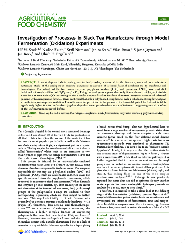 (PDF) Investigation of Processes in Black Tea Manufacture through Model ...