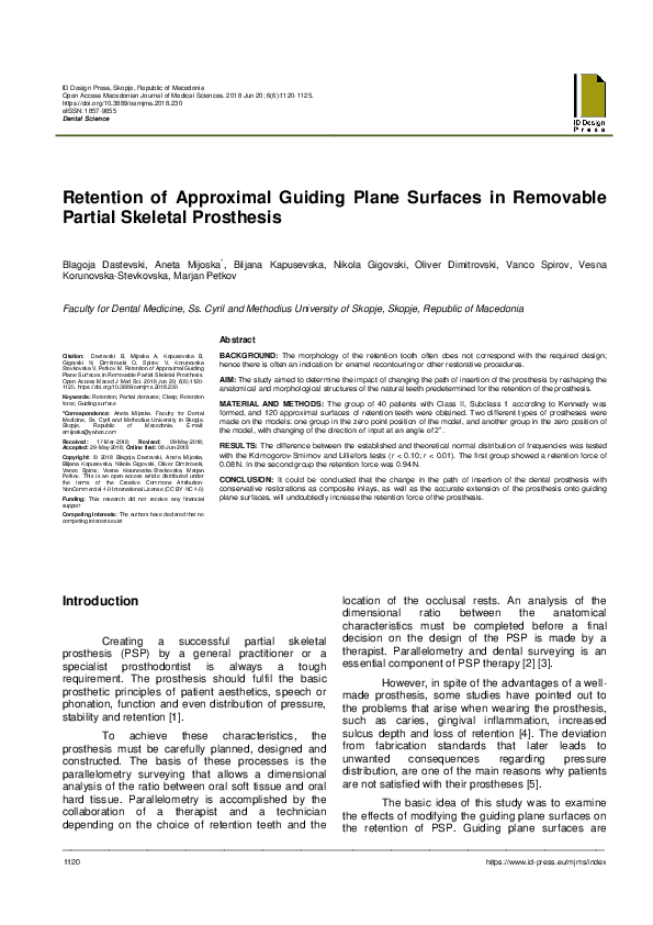 (PDF) Retention of Approximal Guiding Plane Surfaces in Removable ...
