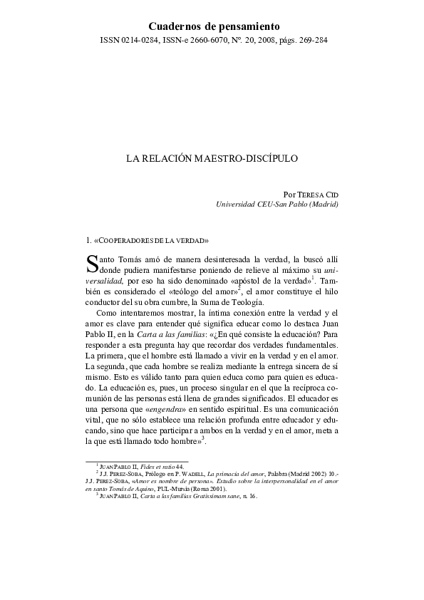 (PDF) La relación maestro-discípulo