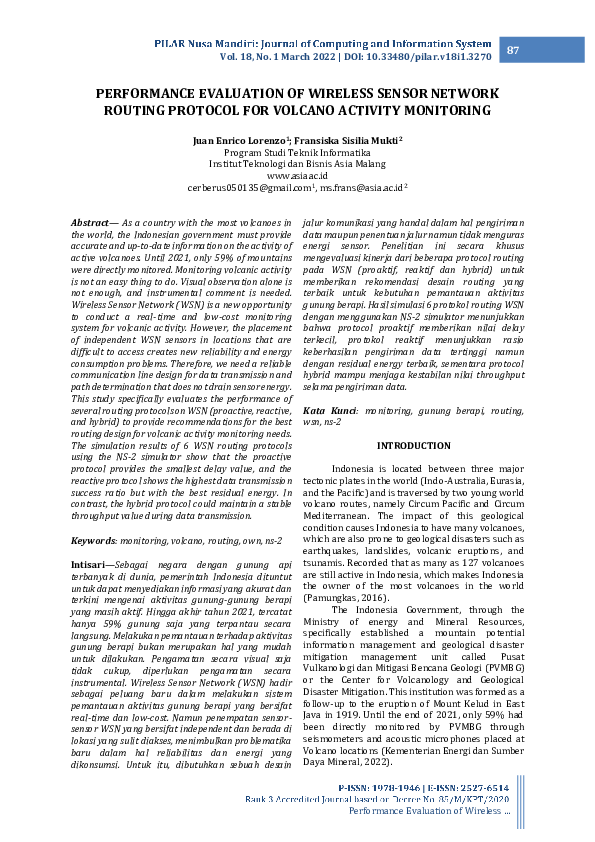 (PDF) PERFORMANCE EVALUATION OF WIRELESS SENSOR NETWORK ROUTING ...
