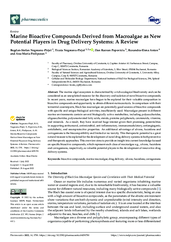 (PDF) Marine Bioactive Compounds Derived from Macroalgae as New Potential Players in Drug ...