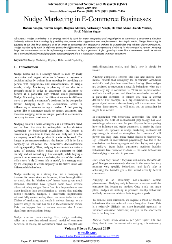 (PDF) Nudge Marketing in E-Commerce Businesses