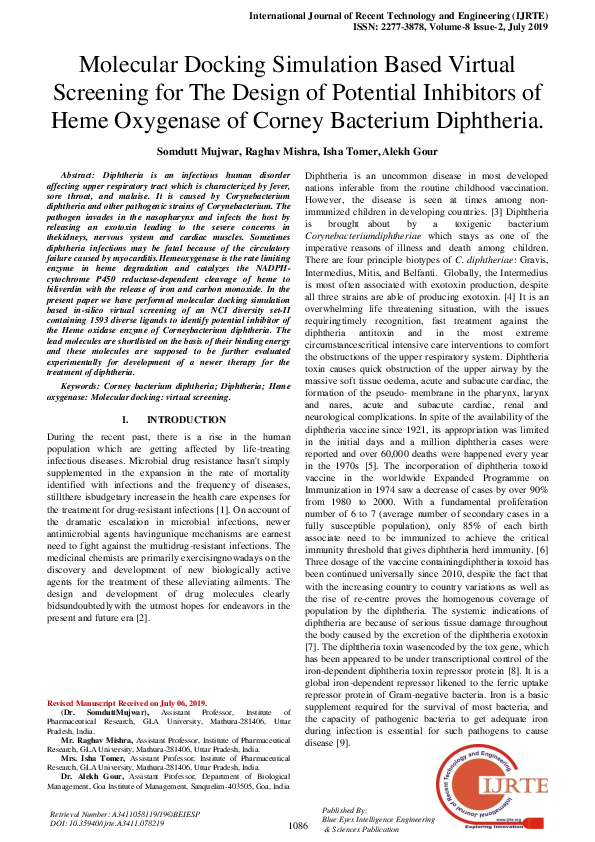 (PDF) Molecular Docking Simulation based Virtual Screening for The Design of Potential ...