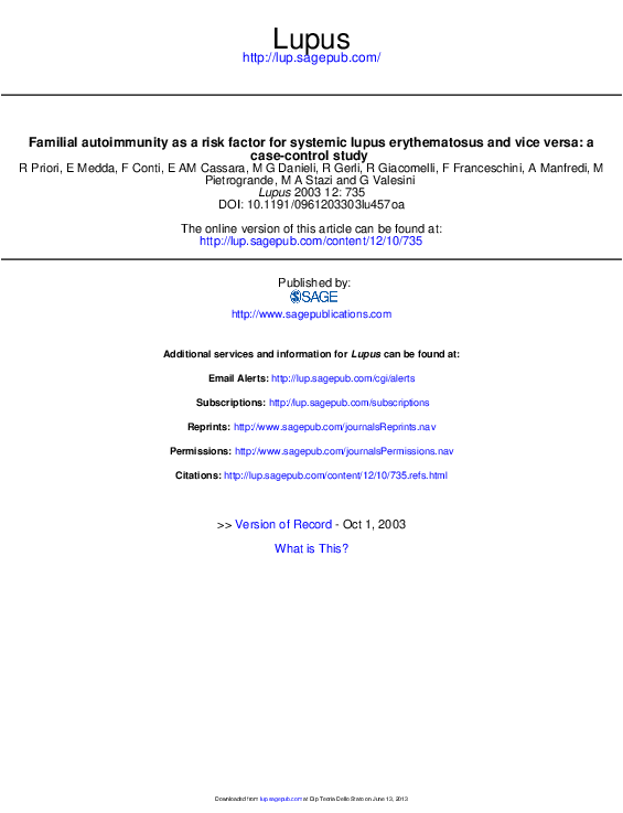 (PDF) Familial autoimmunity as a risk factor for systemic lupus ...