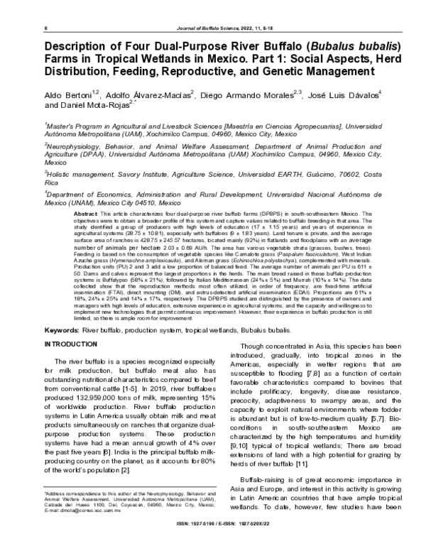(PDF) Description of Four Dual-Purpose River Buffalo (Bubalus bubalis ...