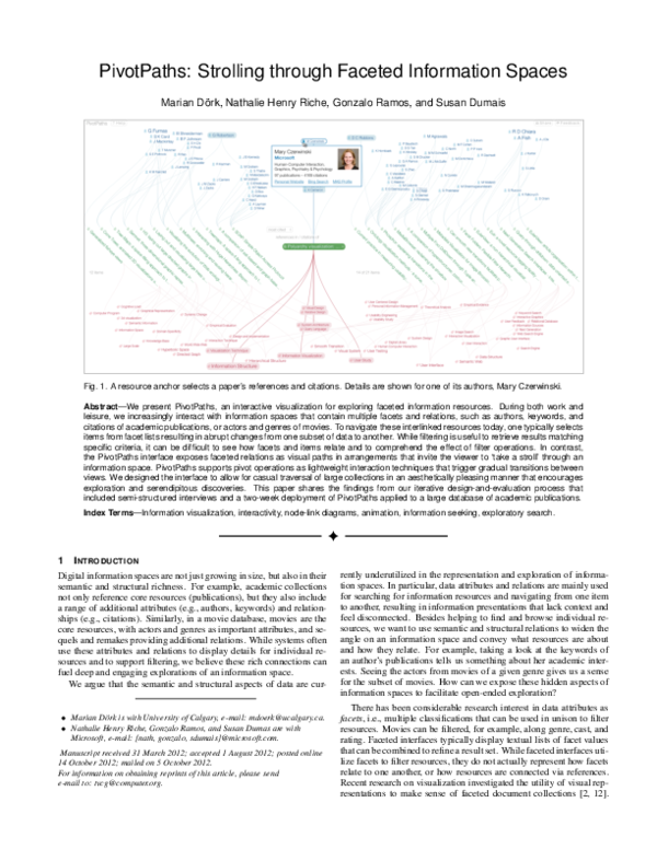 (PDF) PivotPaths: Strolling through Faceted Information Spaces