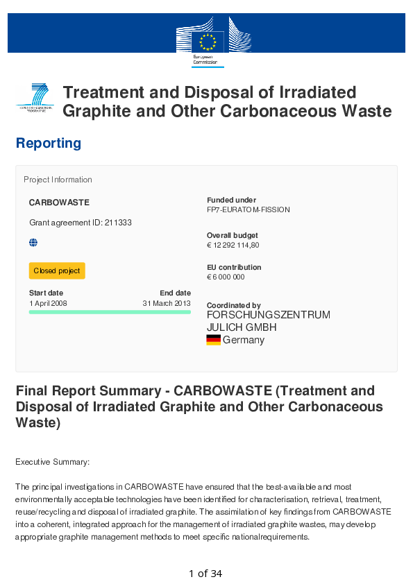 (PDF) Treatment and disposal of irradiated graphite and other ...