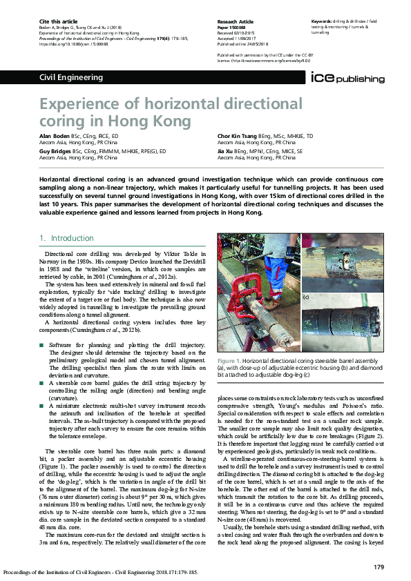 (PDF) Experience of horizontal directional coring in Hong Kong