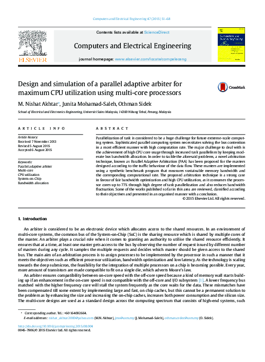 (PDF) Design and simulation of a parallel adaptive arbiter for maximum CPU utilization using ...
