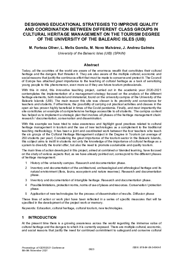 (PDF) Designing Educational Strategies to Improve Quality and Coordination Between Different ...