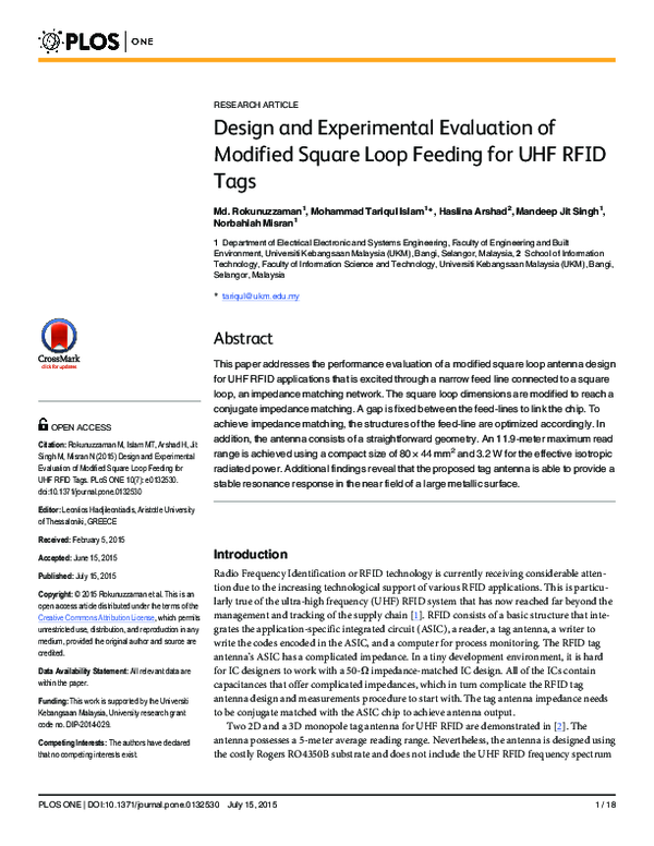 (PDF) Design and Experimental Evaluation of Modified Square Loop ...