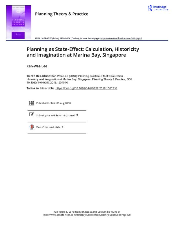 (PDF) Planning as State-Effect: Calculation, Historicity and ...