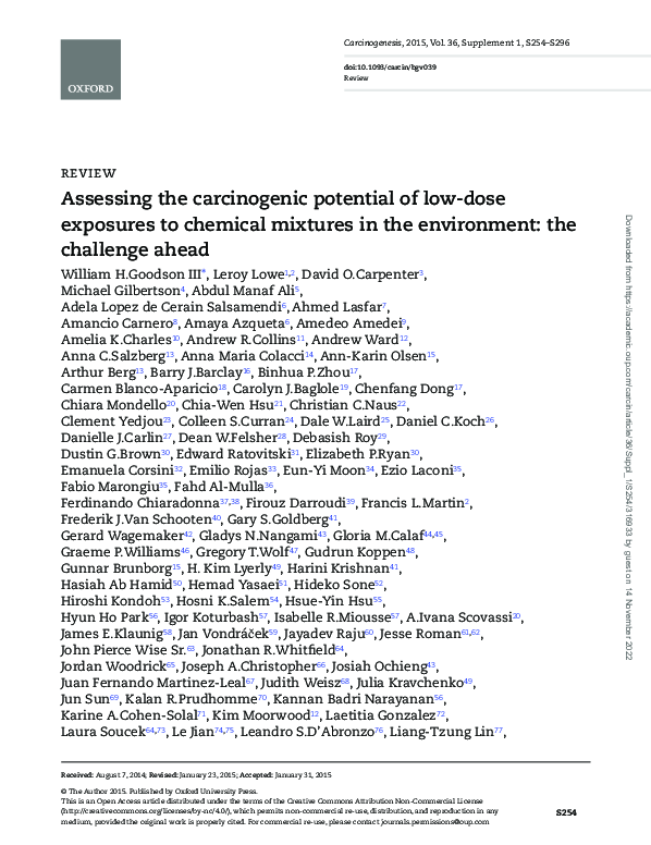 (PDF) Assessing the carcinogenic potential of low-dose exposures to ...