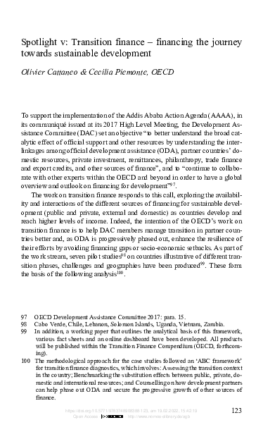 (PDF) Spotlight v: Transition finance – financing the journey towards ...