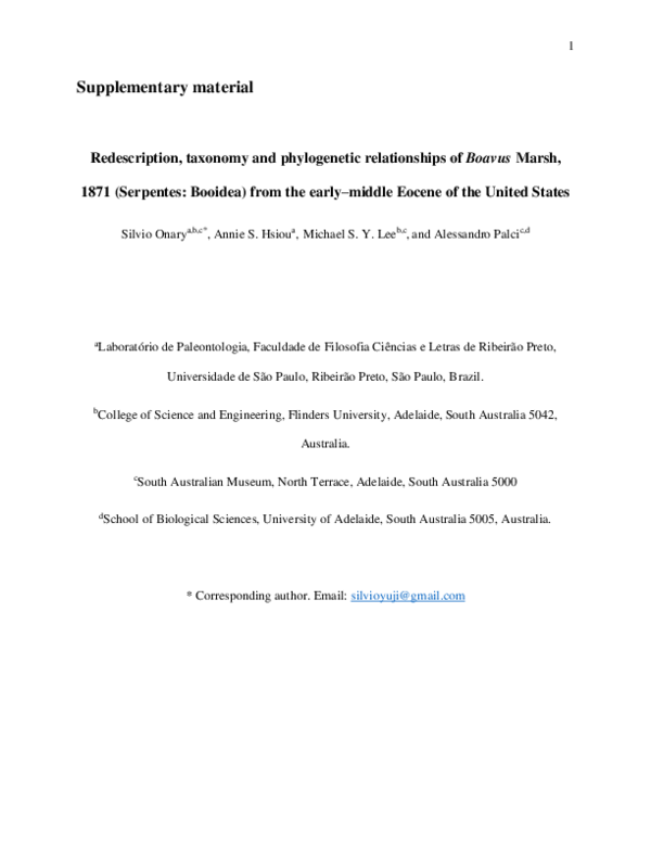 (PDF) Redescription, taxonomy and phylogenetic relationships of Boavus ...