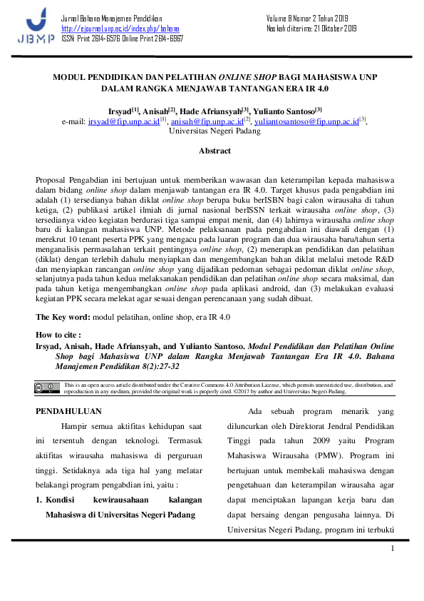 (PDF) Modul Pendidikan Dan Pelatihan Online Shop Bagi Mahasiswa Unp Dalam Rangka Menjawab ...