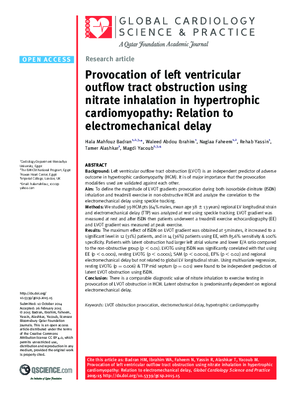 (PDF) Provocation of left ventricular outflow tract obstruction using ...