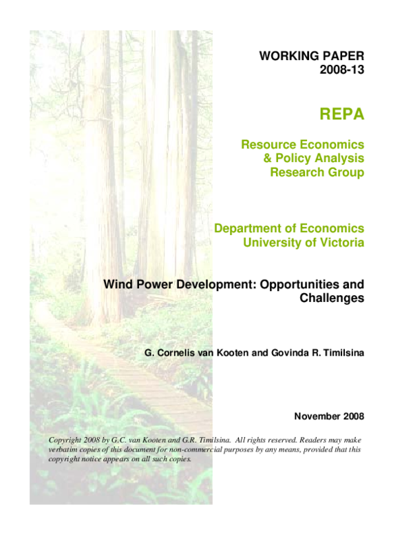 (PDF) Wind Power Development: Opportunities and Challenges