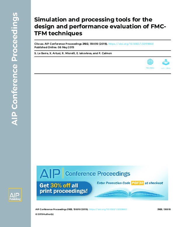 (PDF) Simulation and processing tools for the design and performance evaluation of FMC-TFM ...