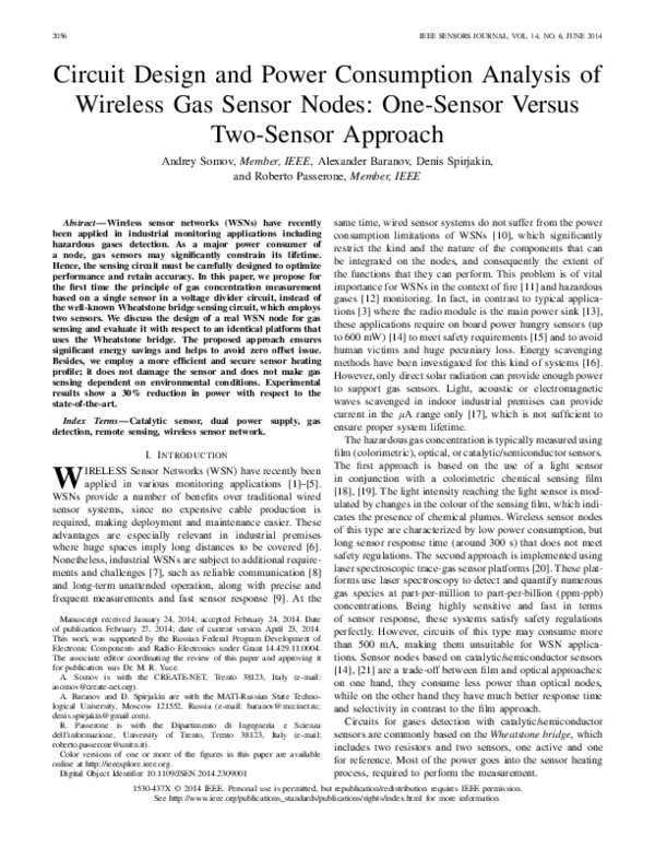 (PDF) Circuit Design and Power Consumption Analysis of Wireless Gas ...