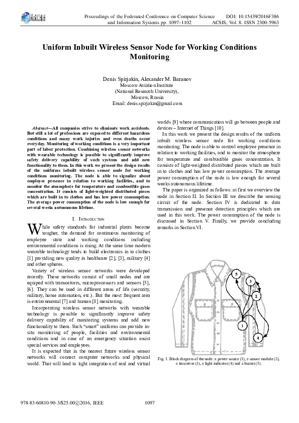 Pdf Uniform Inbuilt Wireless Sensor Node For Working Conditions