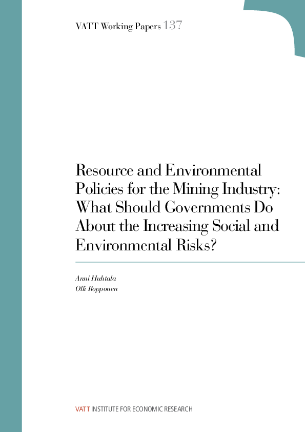 (PDF) Resource and Environmental Policies for the Mining Industry: What ...