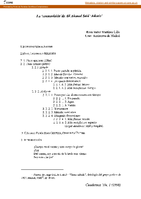 (PDF) La cosmovisión de Ali Ahmad Said 'Adonis