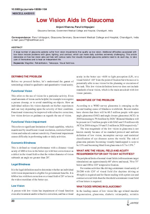 (PDF) Low Vision Aids in Glaucoma