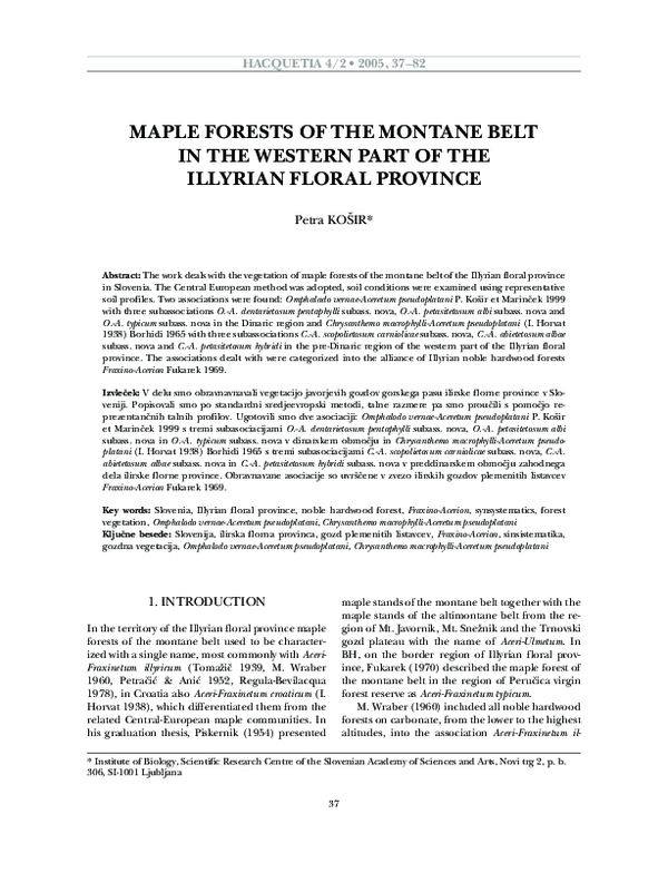 (PDF) Maple forests of the montane belt in the western part of the ...