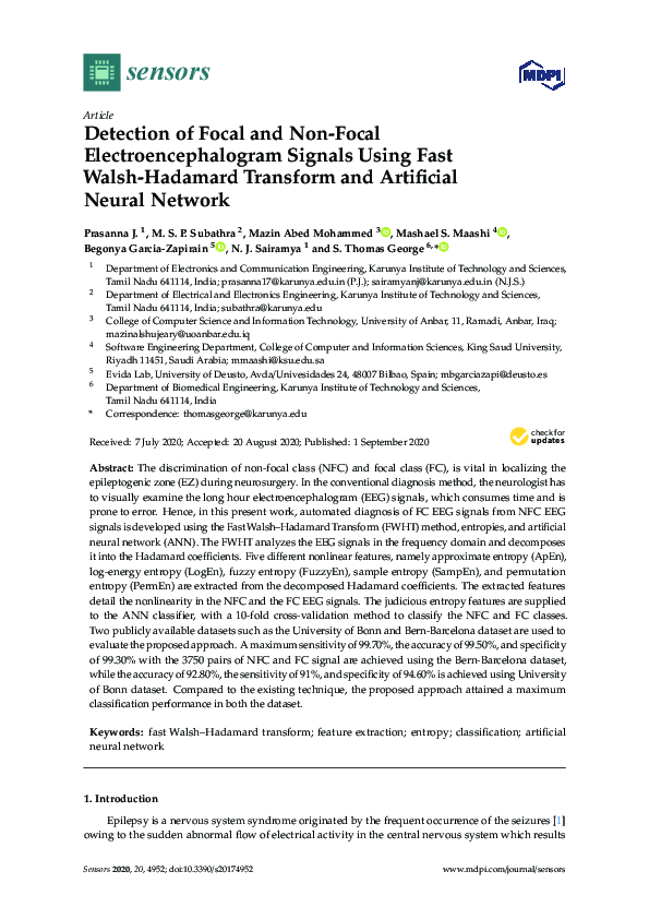 (PDF) Detection of Focal and Non-Focal Electroencephalogram Signals ...