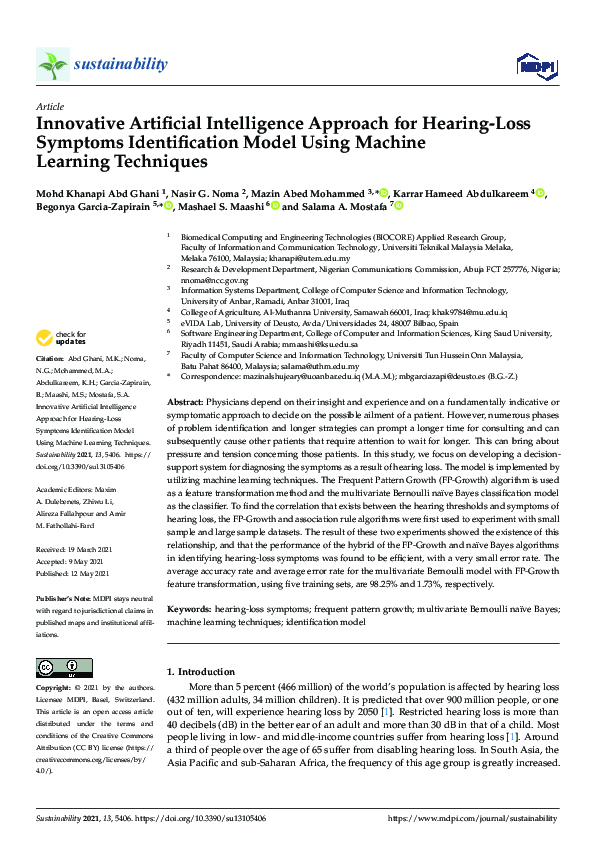 (PDF) Innovative Artificial Intelligence Approach for Hearing-Loss ...