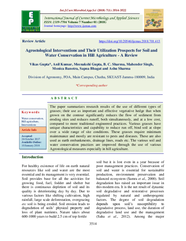 (PDF) Agrostological Interventions and Their Utilization Prospects for ...